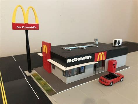 1 87 Ho Scale Mcdonalds Restaurant Scratch Built Building For Diorama