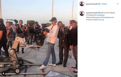 ژست عجیب پیمان معادی در پشت صحنه فیلم هالیوودی اش عکس