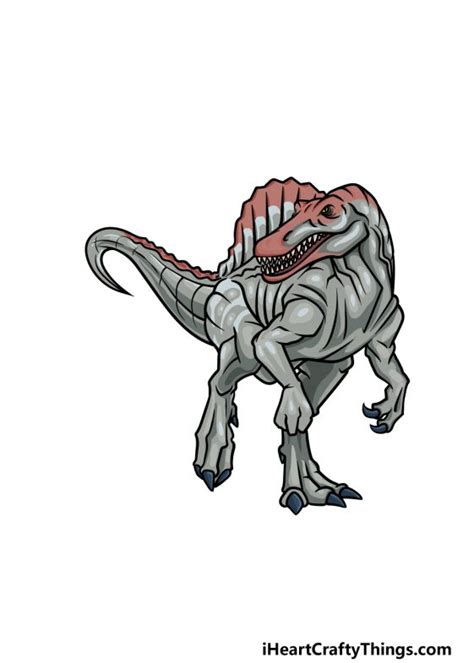 Spinosaurus Drawing How To Draw Spinosaurus Step By Step