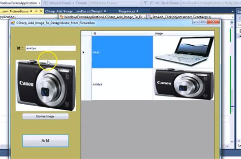 فیلم آموزش آموزش افزودن عکس به Datagridview از Picturebox با سی شارپ C
