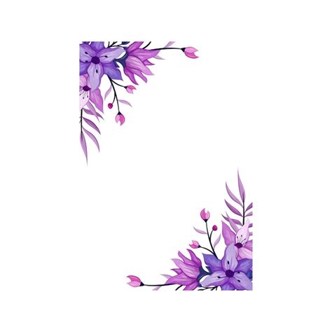 Vectores E Ilustraciones De Flores Esquinas Moradas Para Descargar