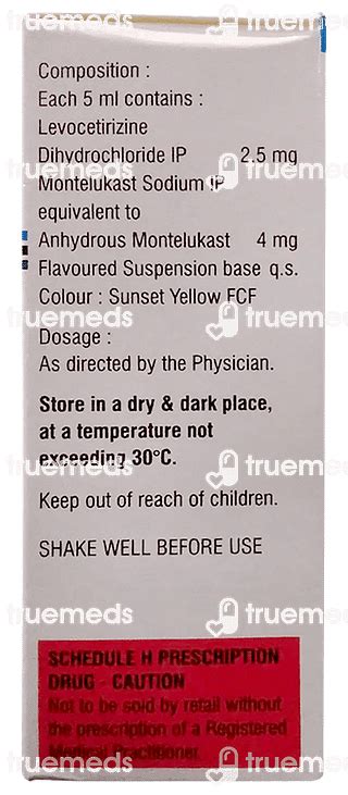 Monast Lc Syrup 60 Ml Uses Side Effects Price And Substitutes