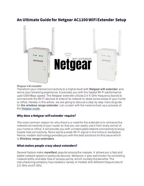 PPT An Ultimate Guide For Netgear AC WiFi Extender Setup PowerPoint Presentation ID