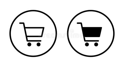 Trolley Shopping Cart Icon On Circle Line Stock Illustration Illustration Of Online Basket