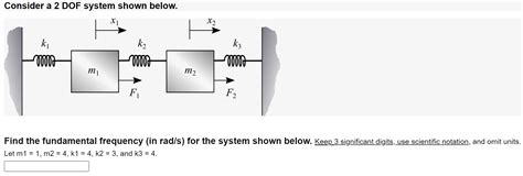 solved consider a 2 dof system shown below find the