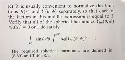 Solved 33∙ The Normalization Condition For A