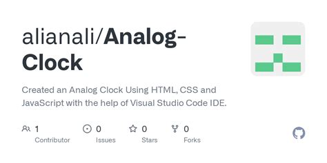Github Alianalianalog Clock Created An Analog Clock Using Html Css