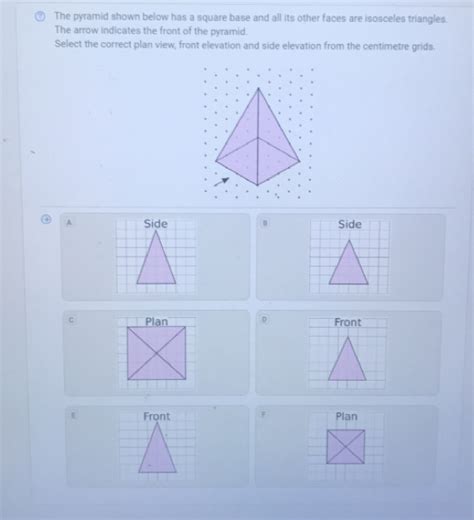 solved the pyramid shown below has a square base and all its other