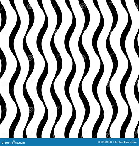 Line Seamless Pattern Repeating Black Waves On White Background Design Prints Curves Lattice