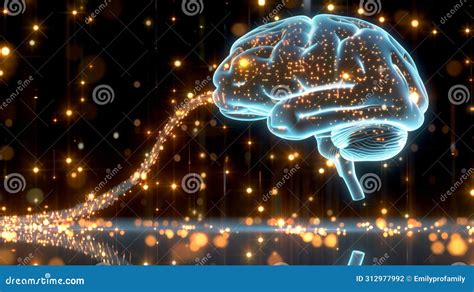 Digital Representation Of Brain Data Transfer And Neural Activity Stock