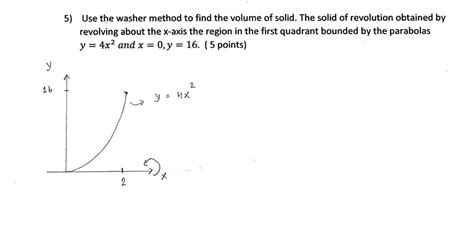 Solved 5 Use The Washer Method To Find The Volume Of Solid The Solid