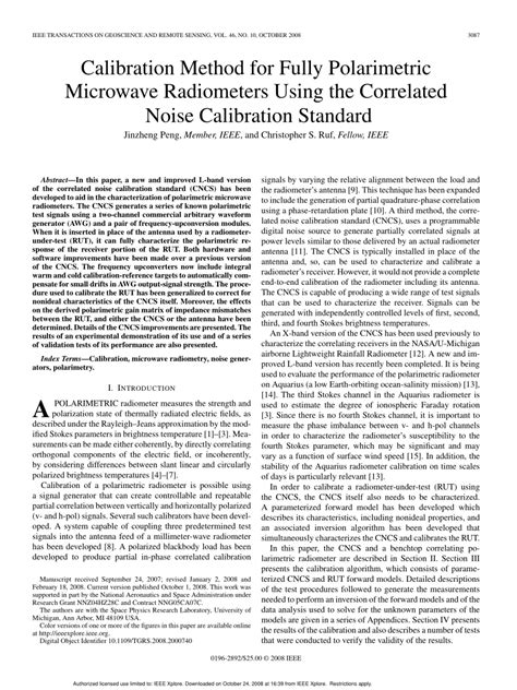Pdf Calibration Method For Fully Polarimetric Microwave Radiometers