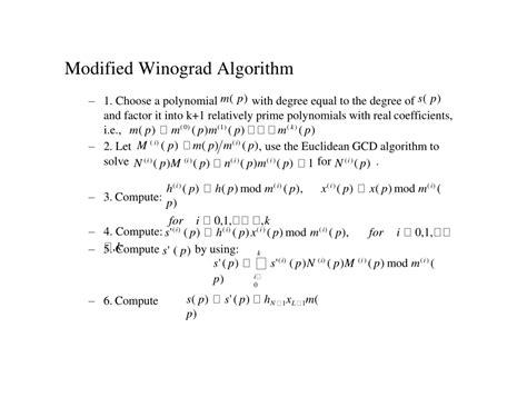 Ppt Fast Convolution Algorithms Cook Toom And Winograd Approaches
