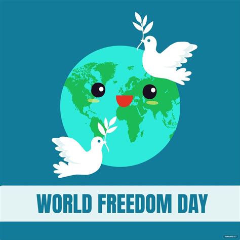 World Freedom Day Cartoon Vector In Psd Illustrator Svg  Eps
