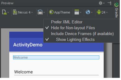 Java Android Studio Preview Of The Phone Only Screen Is Showing