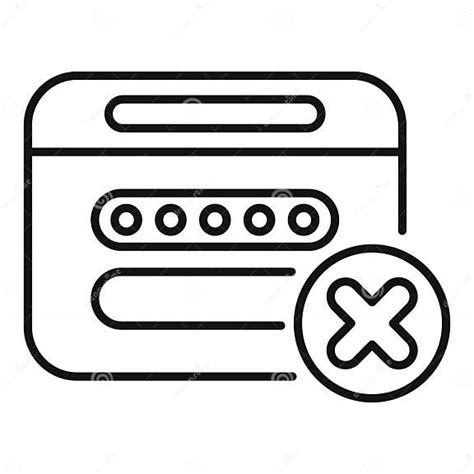 Web Page Showing Wrong Password Icon In Line Style Stock Illustration Illustration Of Symbol