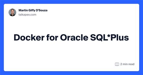 Docker For Oracle Sql Plus