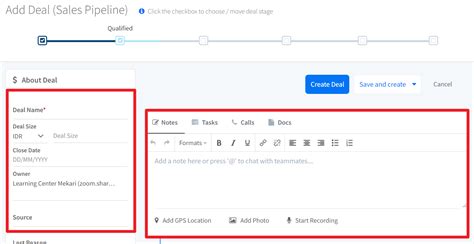 how to manually add a deals on qontak web version mekari qontak