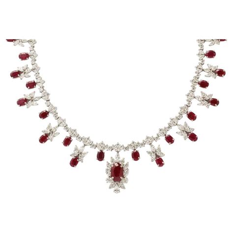 Important Burma Ruby And Diamond Necklace For Sale At 1stdibs Burmese