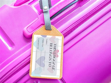 Editable Printable Luggage Tag Template Travel Itinerary Digital