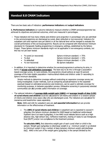 Cmam Performance Indicator Pdf