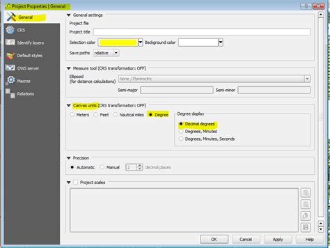 Set The QGIS Display To Show Decimal Degrees Geographic Information Systems Stack Exchange