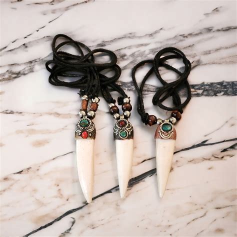 Handmade Crocodile Tooth Necklace Etsy