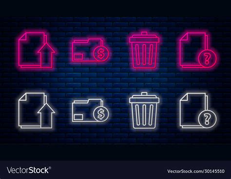 set line finance document folder trash can vector image