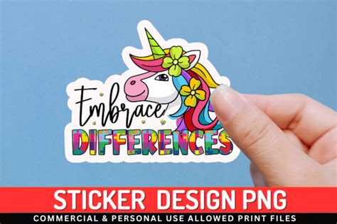 Embrace Differences Sticker Design Graphic By Regulrcrative · Creative