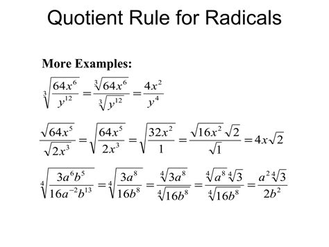Simplifying Radical Expressions Rational Exponents Radical Equations