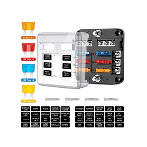 6 Way Universal 100 Amp Blade Marine Fuse Block Circuit Dc 12v Fuse Box With Led Indicator
