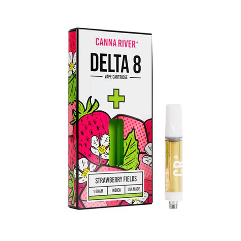 Thc Vape Strawberries Fields D8 Cartridge 1g By Canna River