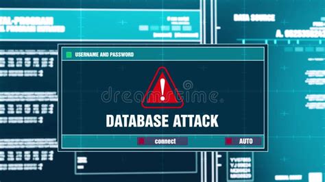 Database Attack Warning Error Alert Text On Computer Screen Stock Video
