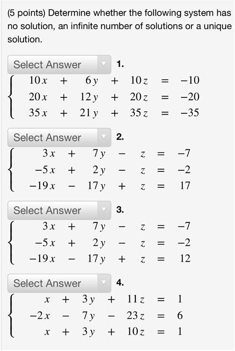 Solved Points Determine Whether The Following System Has Chegg