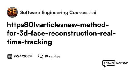 80lvarticlesnew Method For 3d Face Reconstruction Real Time Tracking Software