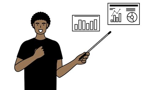 Premium Vector Africanamerican Man Analyzing A Performance Graph