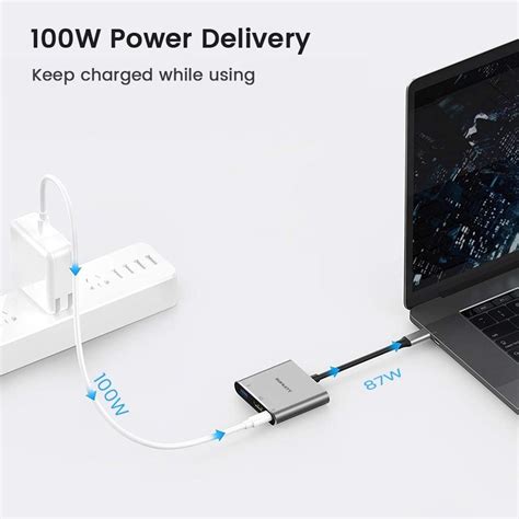 Sumlett Type C To HDMI Multiport Adapter USB C Thunderbolt To HDMI K Hub With USB