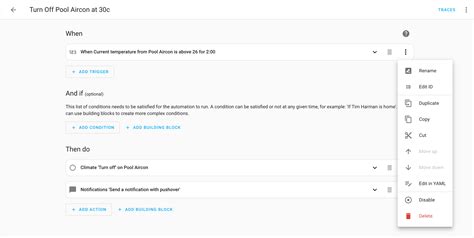 no test button for automation trigger configuration home assistant