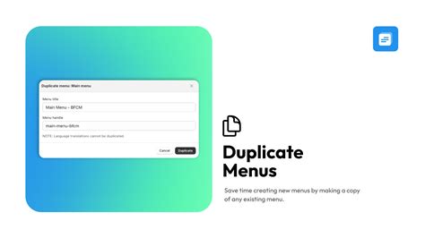 Menu Manager Copy And Backup Duplicate Backup Importexport