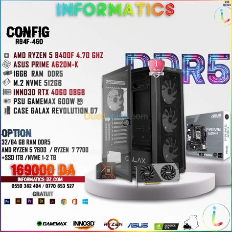 informatics config r84f 460 amd ryzen 5 8400f inno3d rtx 4060 8gb