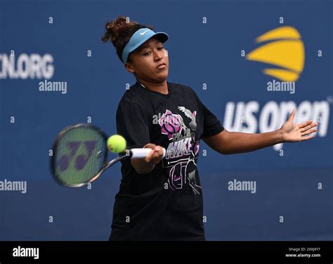 Flushing Ny Usa 24th Aug 2024 Naomi Osaka Is Seen On The Practice
