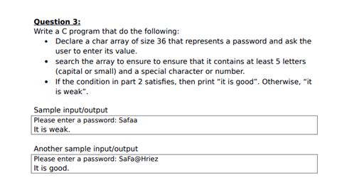 Solved Question 3 Write A C Program That Do The Following