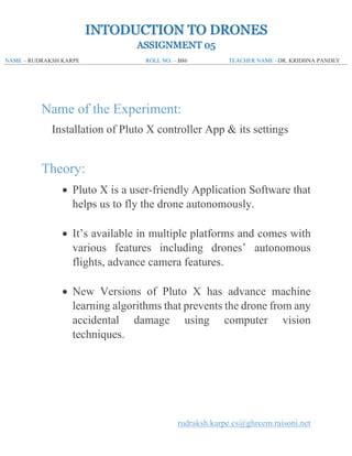Installation Of Pluto X Controller App Its Setting PDF