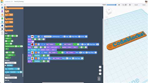Tinkercad Codeblocks Resizing Nametag Tinkercad
