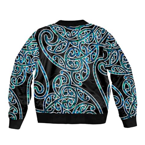 New Zealand Bomber Jacket Maori Pattern Papua Shell Lt6