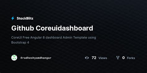 Github Coreuidashboard Stackblitz