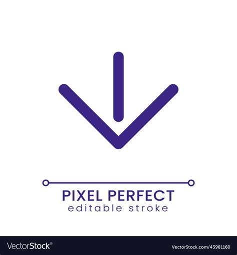 Move Downward Pixel Perfect Rgb Color Ui Icon Vector Image