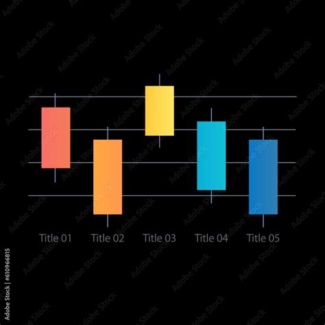 Currency Movement Infographic Candlestick Chart Design Template For Dark Theme Financial