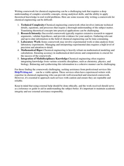 Coursework For Chemical Engineering Pdf Engineering Mathematics