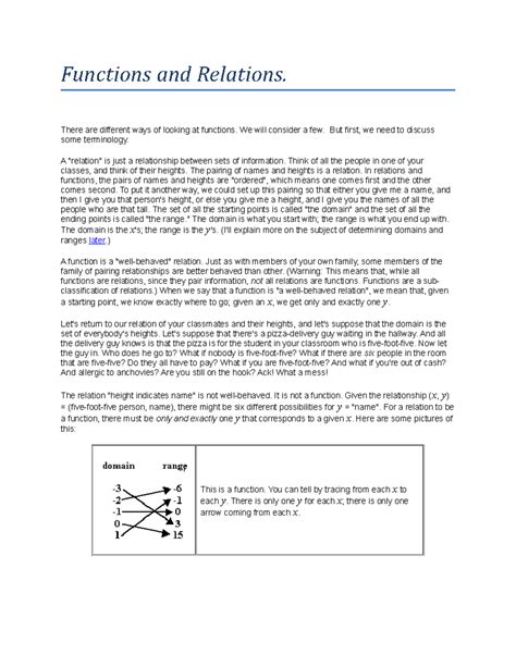 Lecture 38 Functions And Relations Functions And Relations There